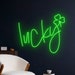 Lucky Neon Sign, Shamrock Neon Light, 3 Leaf Clover Led Light, St ...