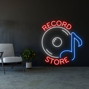 Record Store Neon Sign, Record Store LED Sign, Record Store Neon LED ...