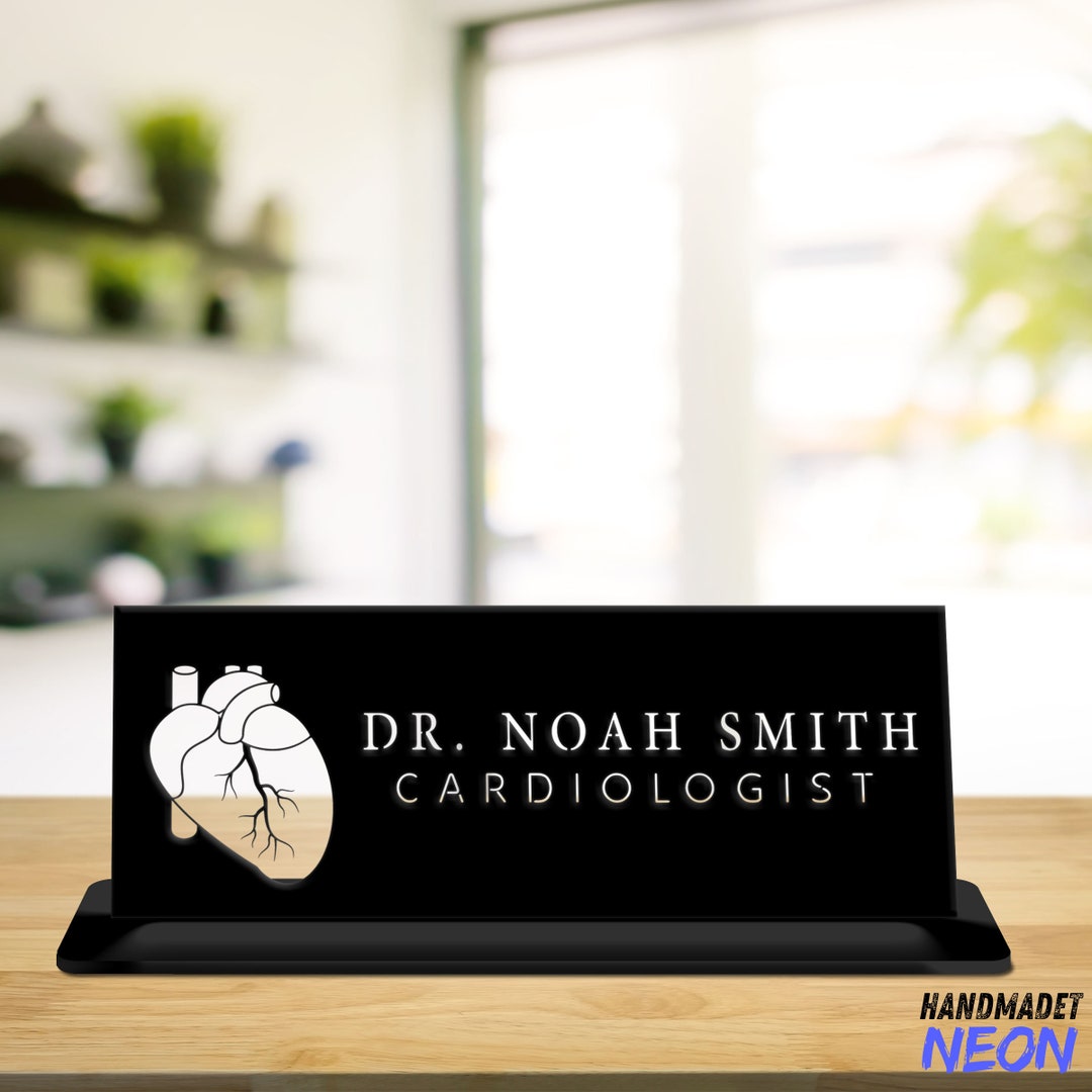 Custom Cardiologist Metal Name Plate, Doctor Name Plate Table Decor ...