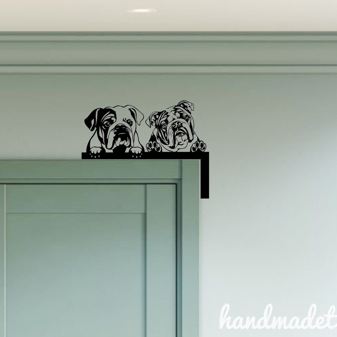 Personalized English Bulldog Door Corner Sign, Bulldog Metal Door ...