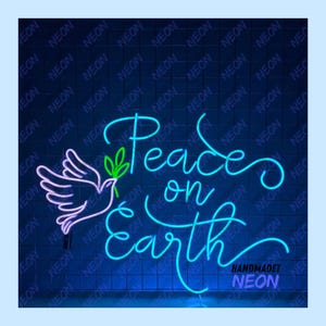 Peace on Earth Lighted Outdoor Sign - Etsy