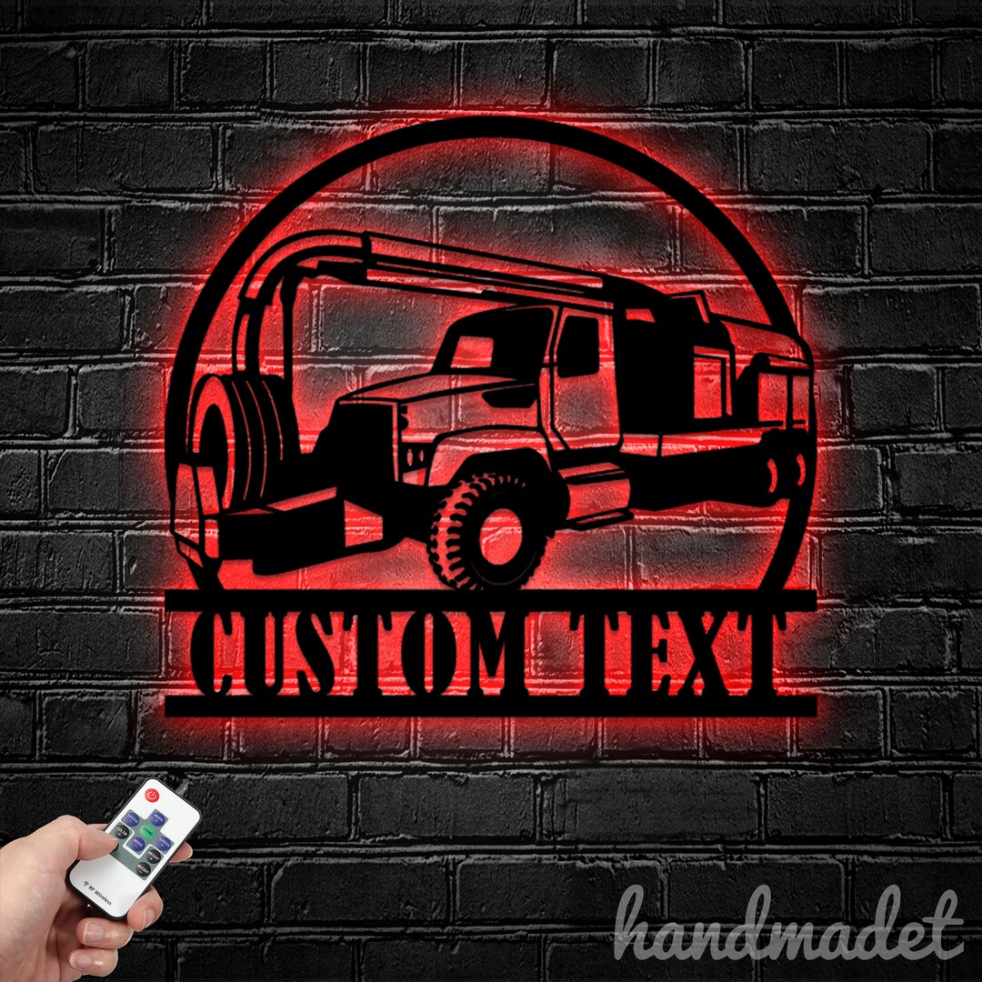 Personalized Sewer Cleaning Truck Metal Wall Sign, Vehicle Metal Wall ...