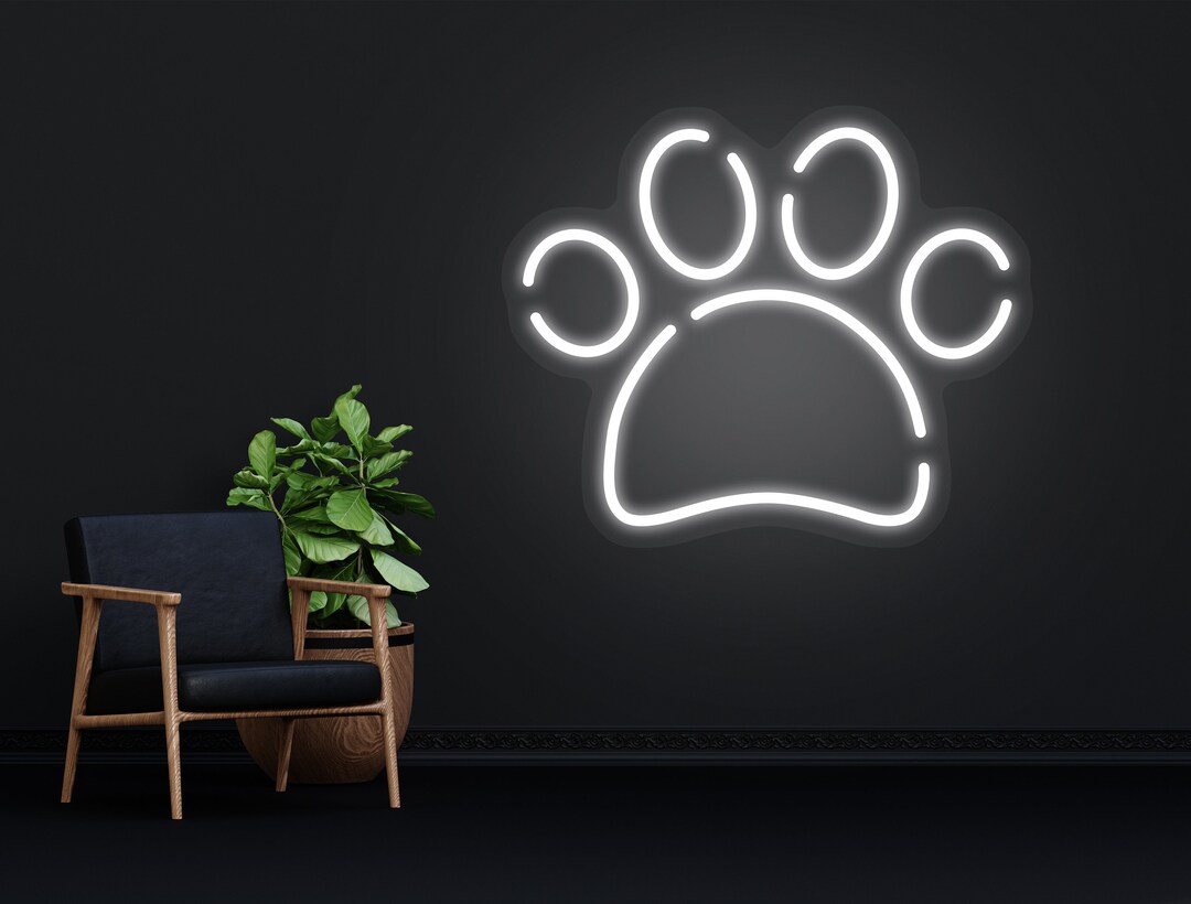 Dog Paw Neon Sign, Paw Led Sign, Animal Neon Sign, Pet Neon Sign ...