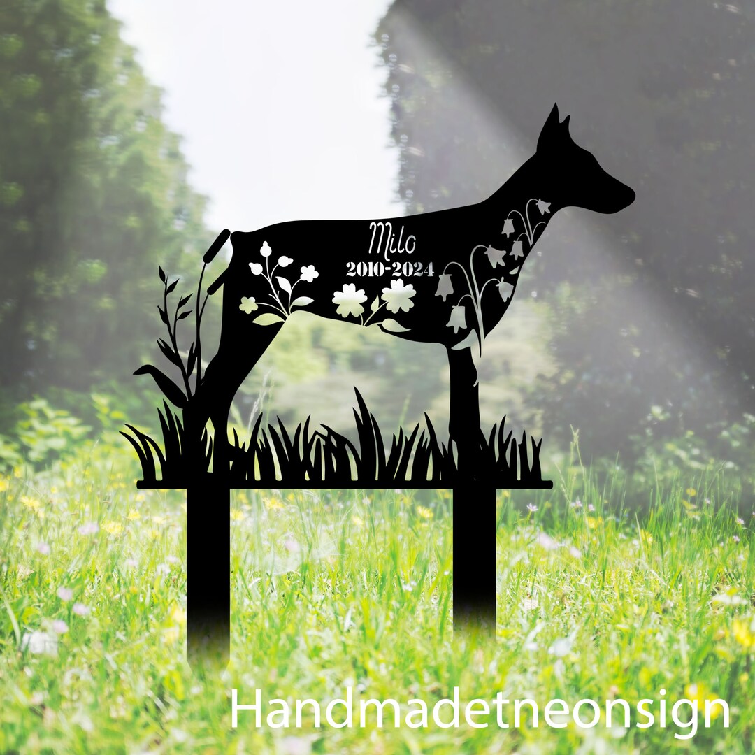 Custom Doberman Pinscher Memorial Stake, Doberman Dog Metal Stakes Sign ...