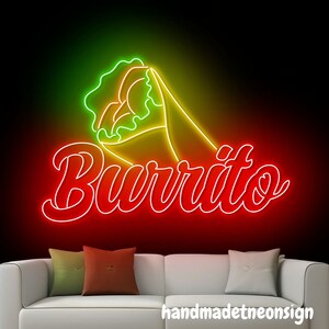 Burrito Neon Sign, Burrito Led Sign, Mexico Burrito Led Light, Burritos ...