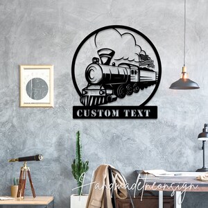 Custom USA Locomotive Train Metal Wall Art With LED Light Personalized ...