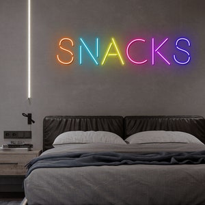 Snacks Neon Sign, Snacks Led Signs, Snacks Wall Led Lights, Wall Decor ...