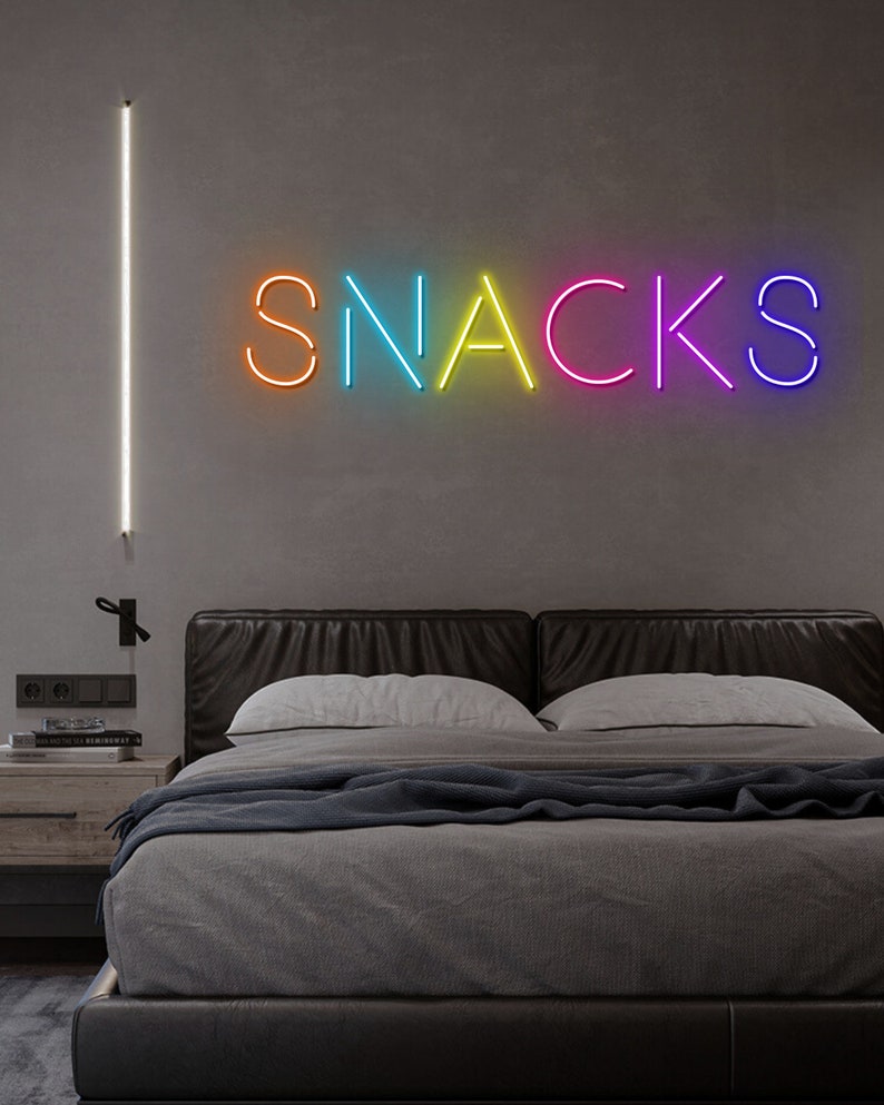 Snacks Neon Sign, Snacks Led Signs, Snacks Wall Led Lights, Wall Decor ...