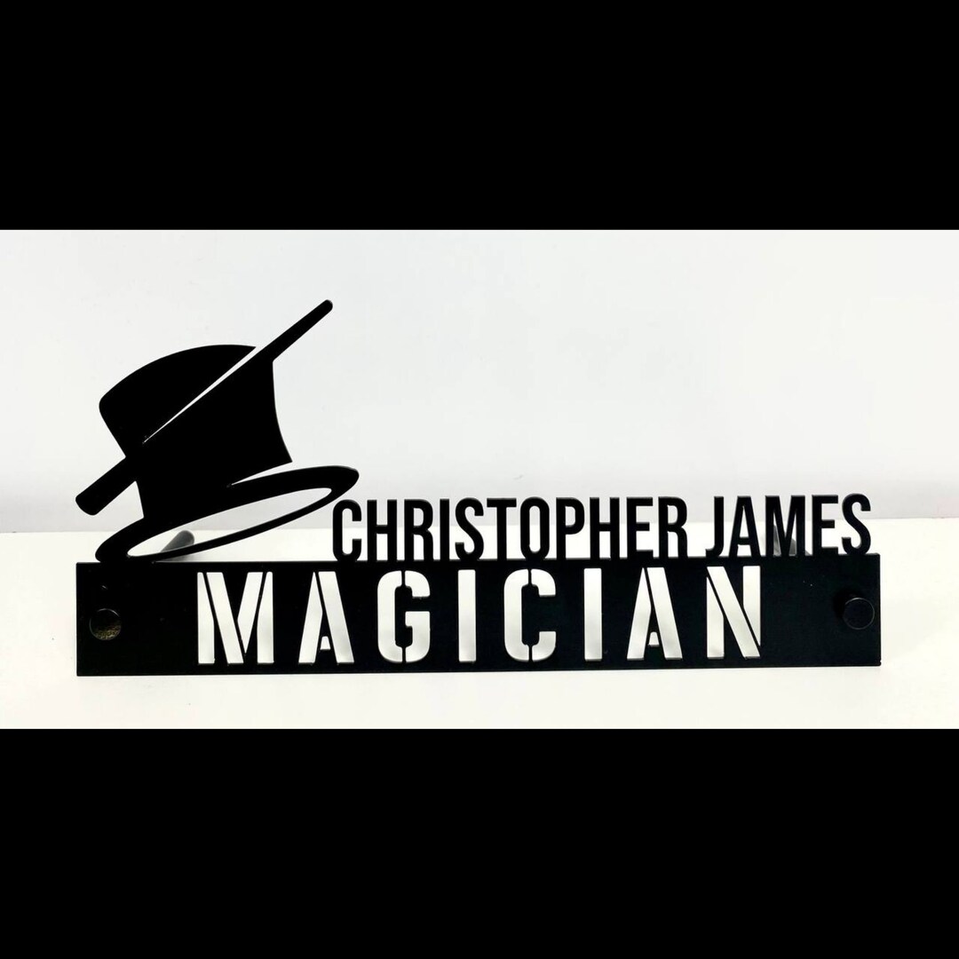 Custom Magician Desk Name Plate, Magician Metal Nameplate for Desk ...