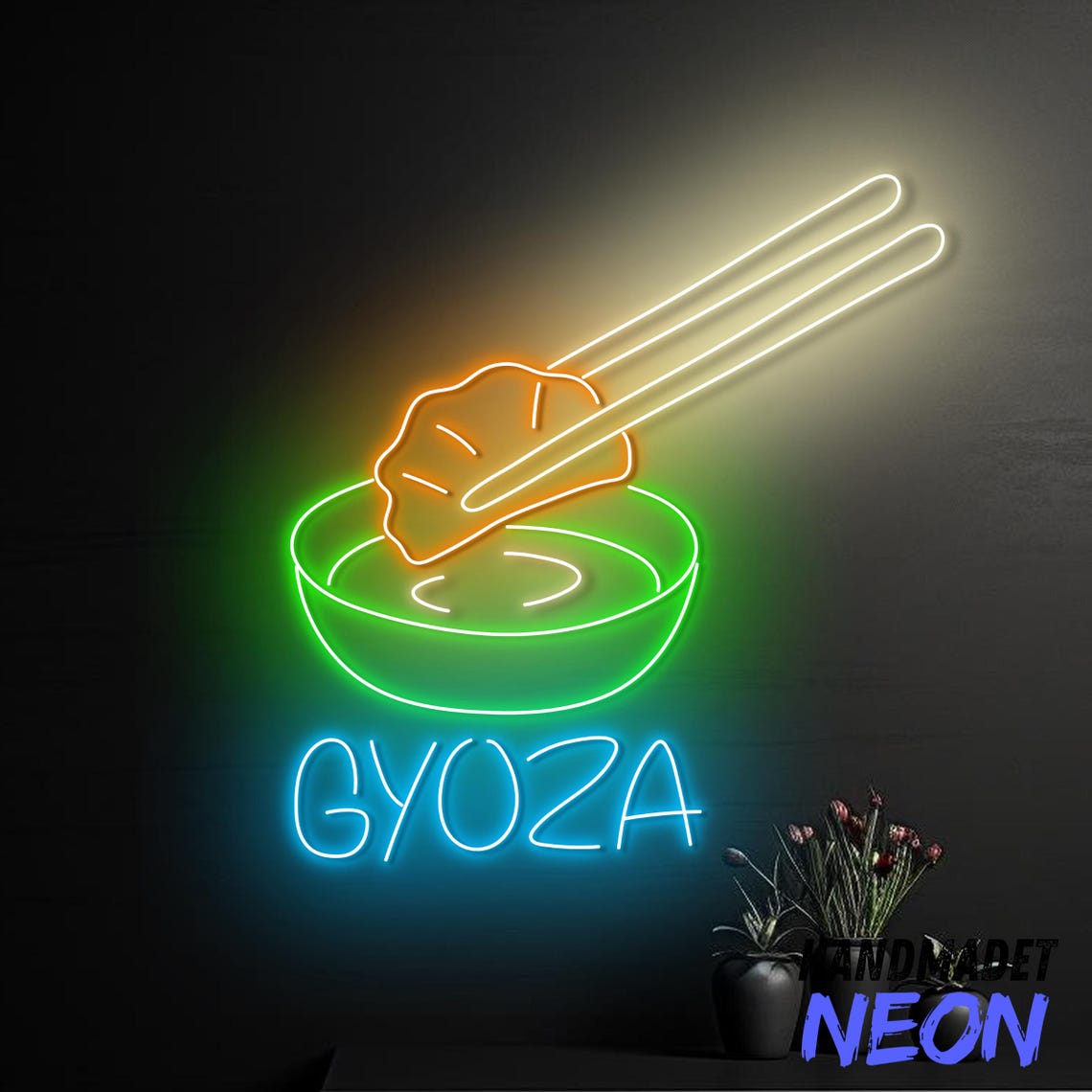 Gyoza Neon Sign, Japanese Street Food Wall Art Light, Restaurant Wall ...