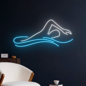 Swimming Neon Sign, Swimmer Neon Light, Swim Led Light, Sport Led Sign ...