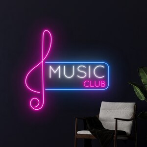 Music Club Neon Sign, Music Note Led Sign, Music Neon Light, Music Show ...