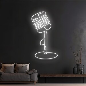 Custom Microphone Led Sign, Micro Neon Light, Mic Neon Sign, Podcast ...