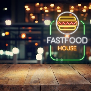 Fast Food Neon Sign, Food Led Neon, Fast Food Led Light, Fast Food ...