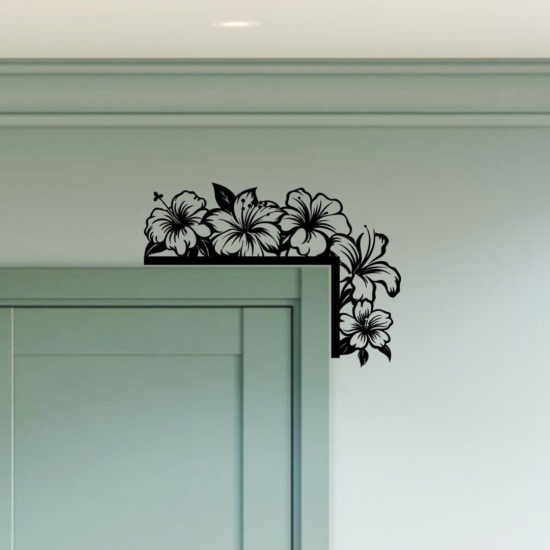 Personalized Flower Door Corner Metal Wall Art, Flower Metal Sign Door ...