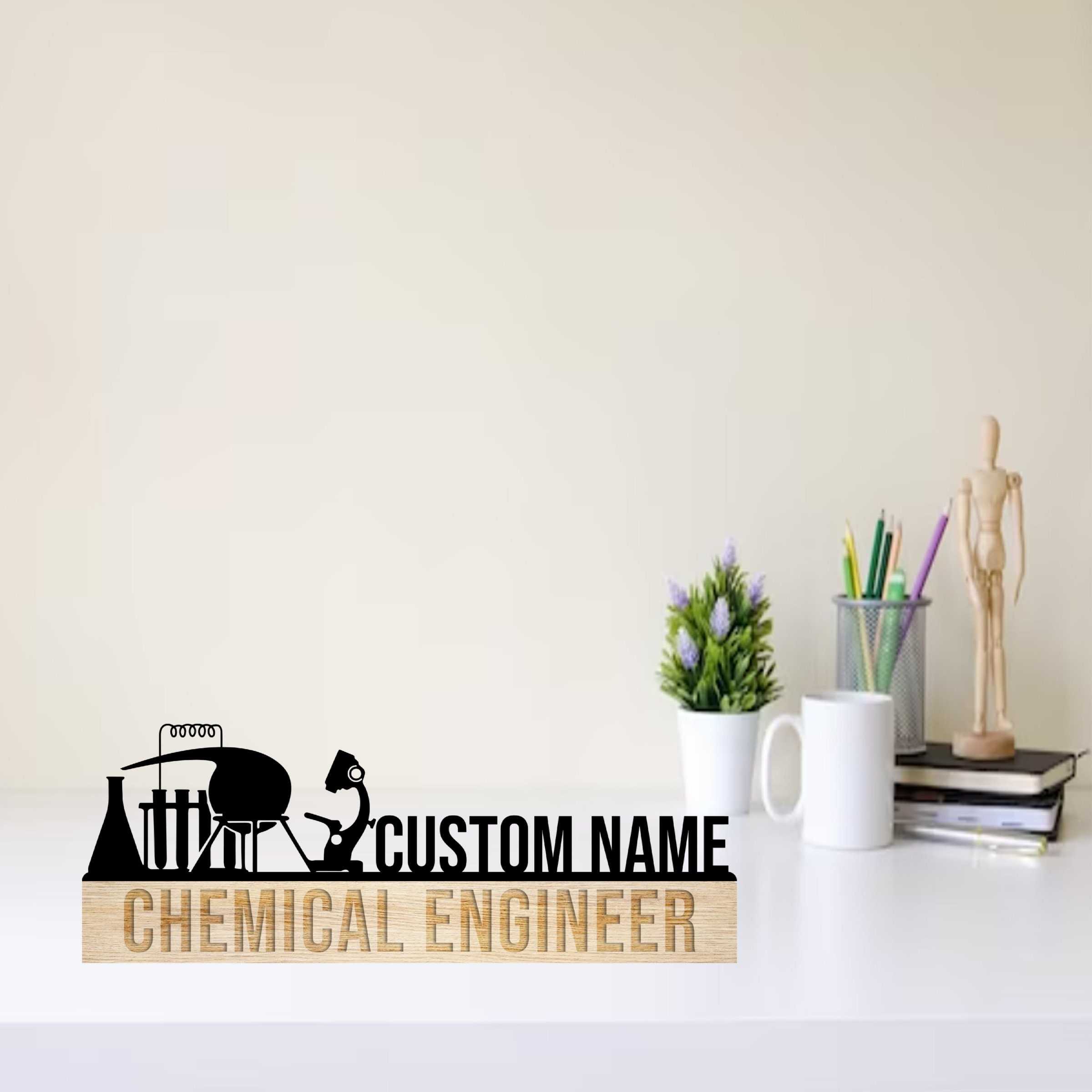 Custom Chemical Engineer Desk Name Plate, Chemical Engineer Metal ...