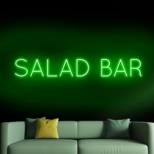 Salad Bar Neon Wall Sign, Salad Food Led Wall Light, Custom Text Led ...