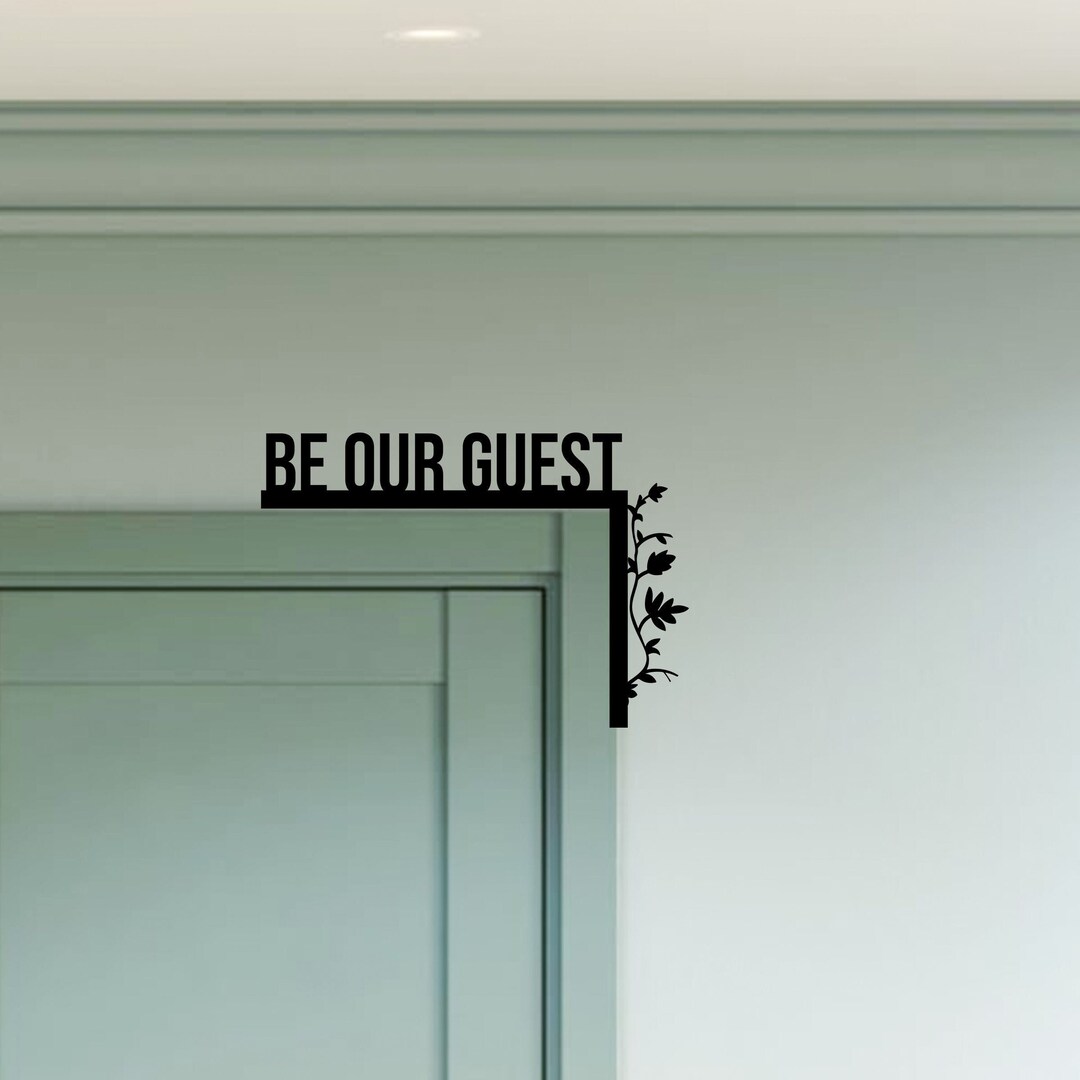 Personalized Guest Room Door Corner Sign, Guest Metal Door Topper ...