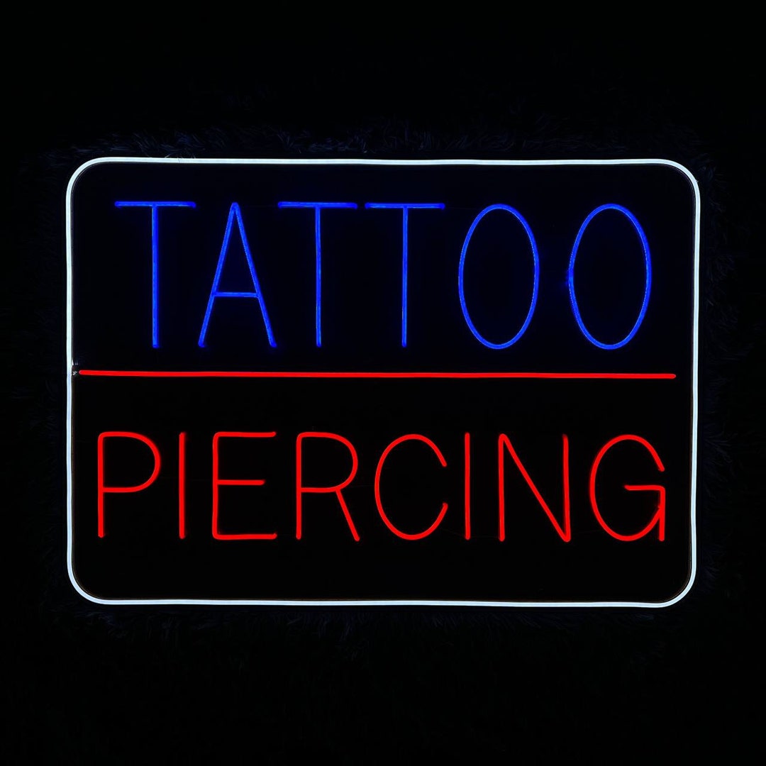 Tattoo Piercing Led Sign, Tattoo Piercing Led Sign, Wall Decor, Bar ...
