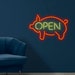 Butcher Shop Neon Led Sign, Pig Led Sign, Wall Decor, Custom Neon Sign ...