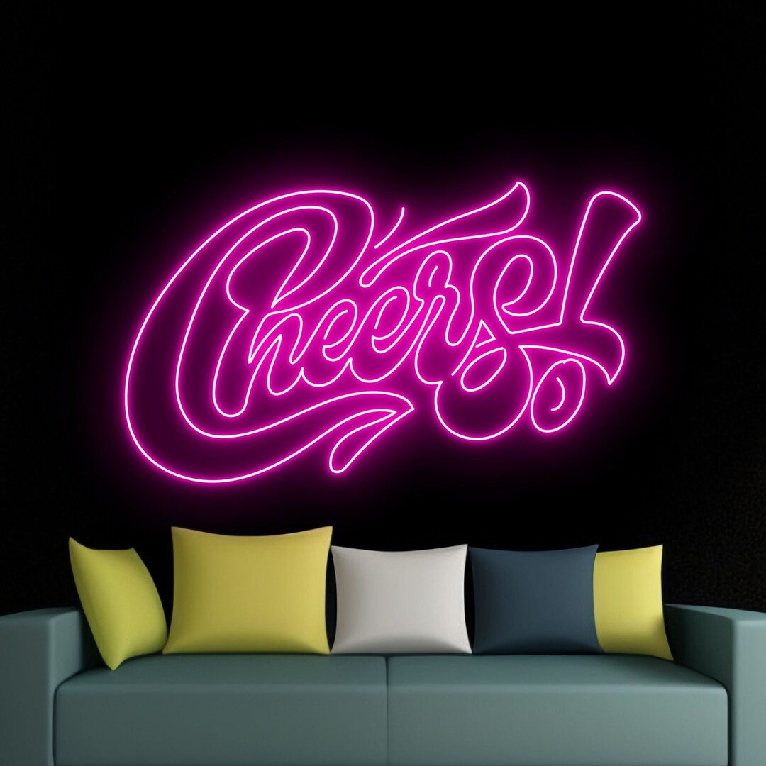 Cheers Neon Sign, Cheers Led Sign, Party Neon Light, Custom Quote Neon ...