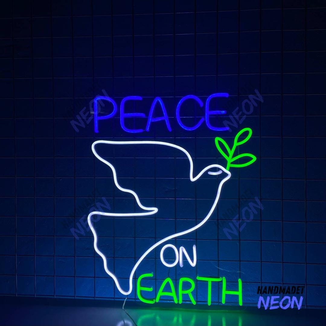 Peace Neon Sign, Dove Bird Led Light, Custom Neon Sign, Christmas Wall ...