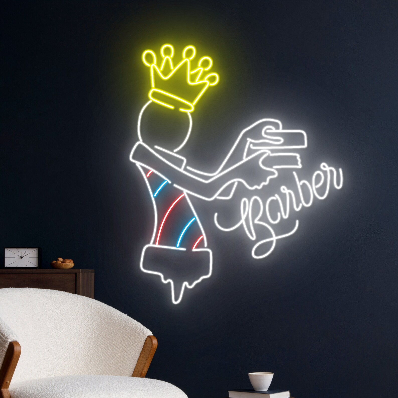 Barber Led Sign, Barber Shop Neon Sign, Barber Pole Led Light, Hair ...