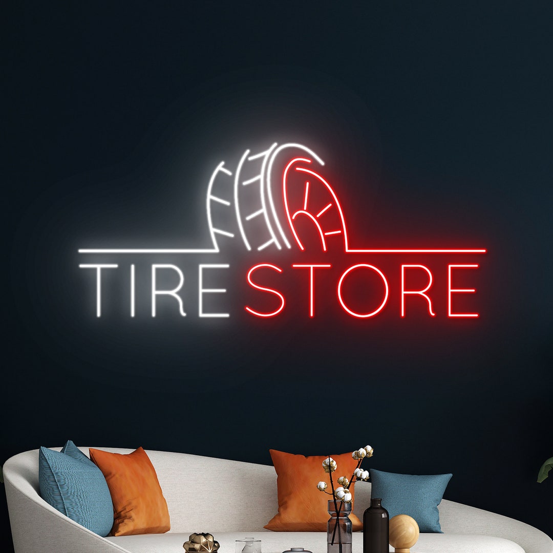 Tire Store Neon Sign, Tire Shop Led Sign, Automotive Tire Led Light ...