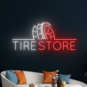 Tire Store Neon Sign, Tire Shop Led Sign, Automotive Tire Led Light ...