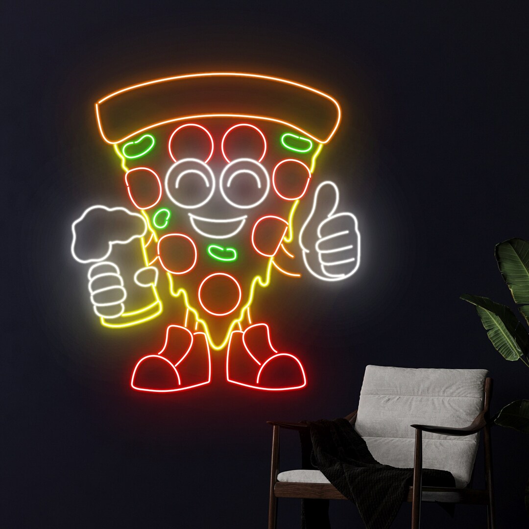 Pizza Beer Neon Sign, Beer Pizza Neon Light, Pizza Led Light, Pizza ...