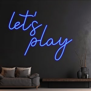 Custom Let's Play Neon Sign, Custom Quote Name LED Light, Nursery Room ...