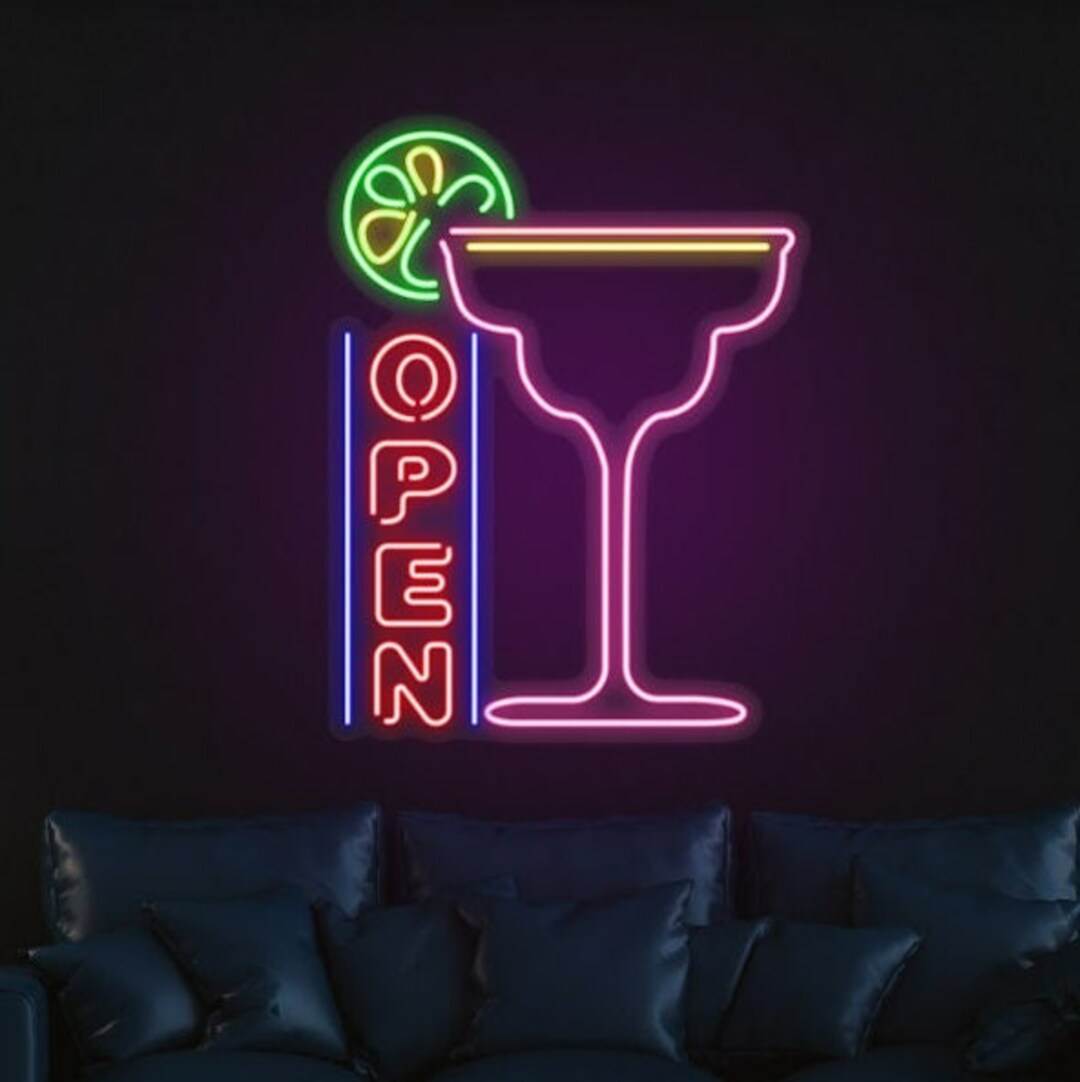 Bar Open Led Sign, Open Led Sign, Wall Decor, Cocktails Neon Sign ...
