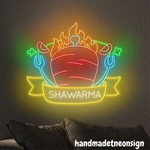Shawarma Neon Sign, Shawarma Led Sign, Middle Eastern Food Led Light ...