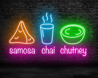 Chai Sutta Neon Sign, Indian Tea Store Neon Indian Food Street Food ...