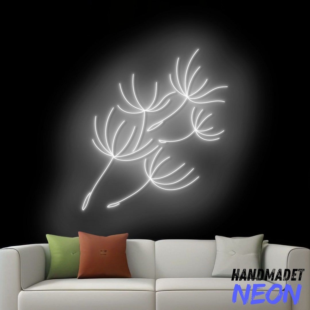 Dandelion Neon Sign, Dandelion Led Sign, Dandelion Neon Light ...