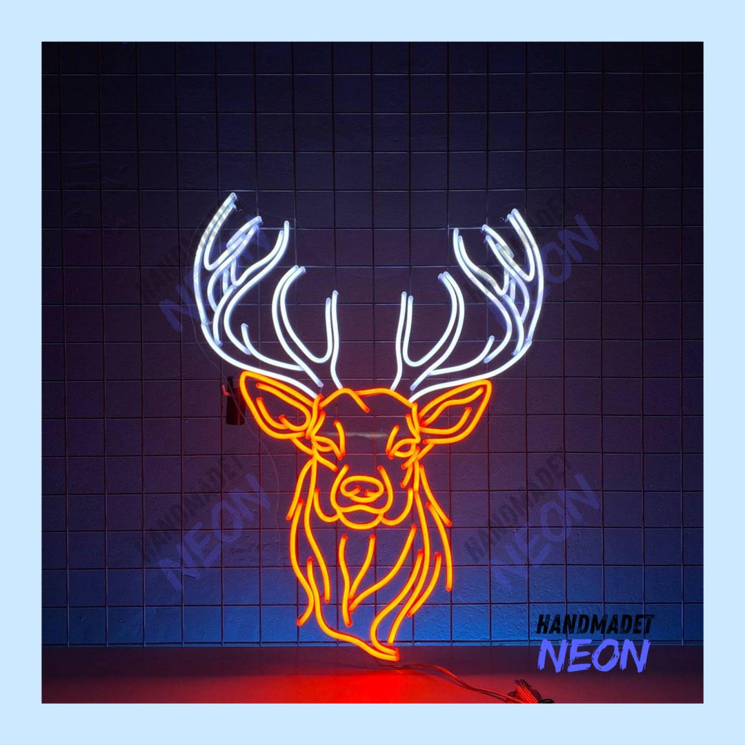 Custom Deer Led Sign, Custom Neon Sign, Deer Lover Gift, Wild Animal ...