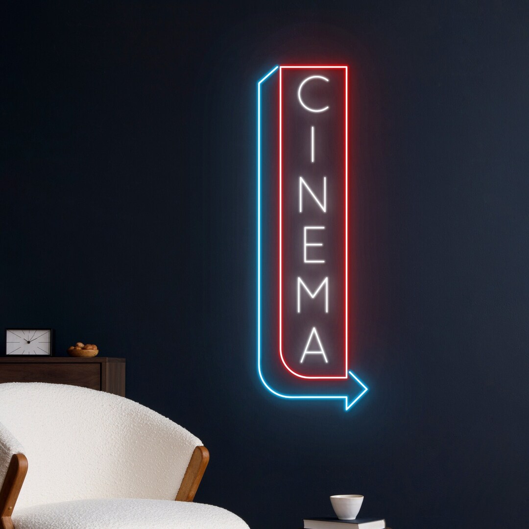 Cinema Direction Arrow Right Neon Sign, Cinema Arrow Led Sign, Arrow ...