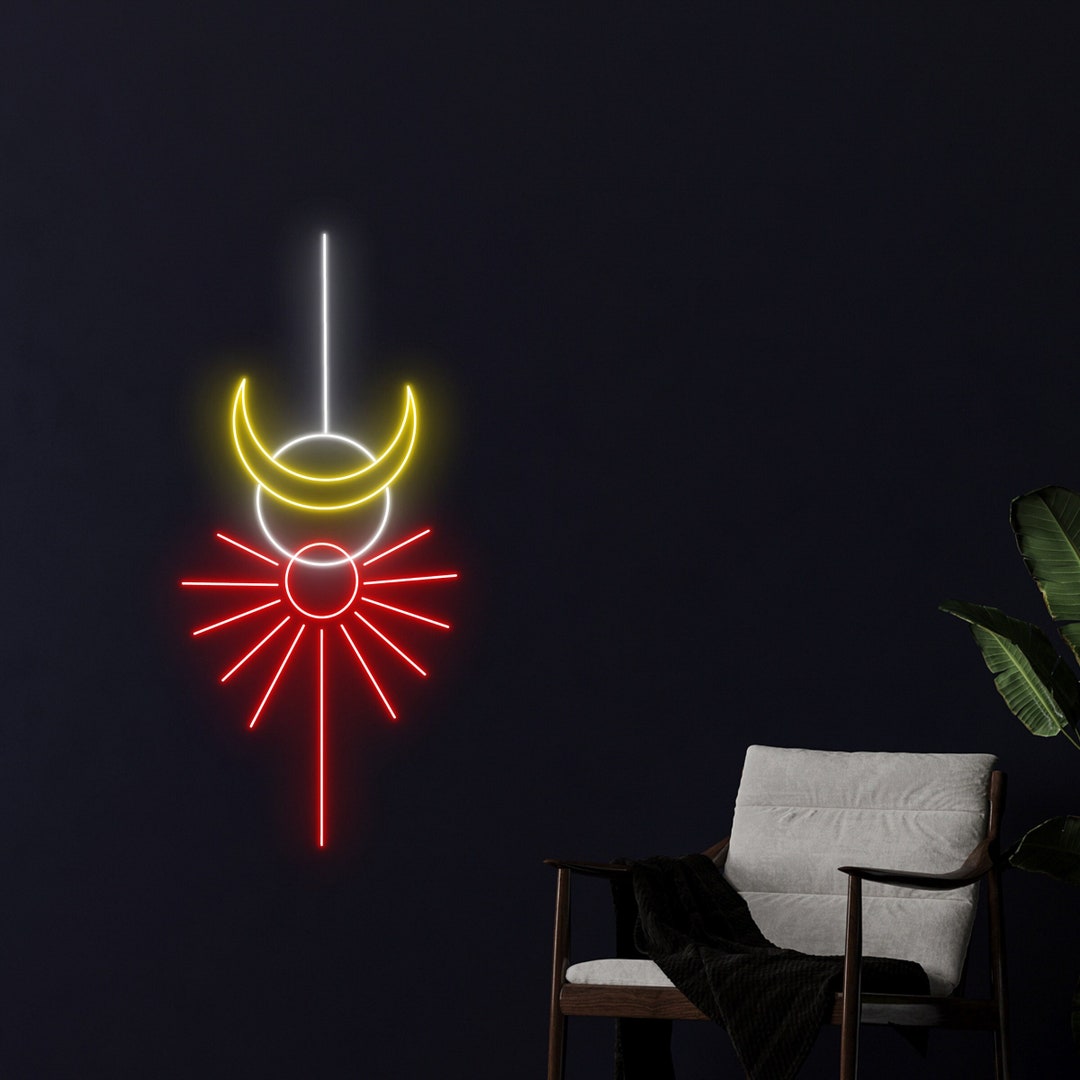 Sun Moon Neon Light, Sun Moon Neon Sign, Moon Sun LED Light ...