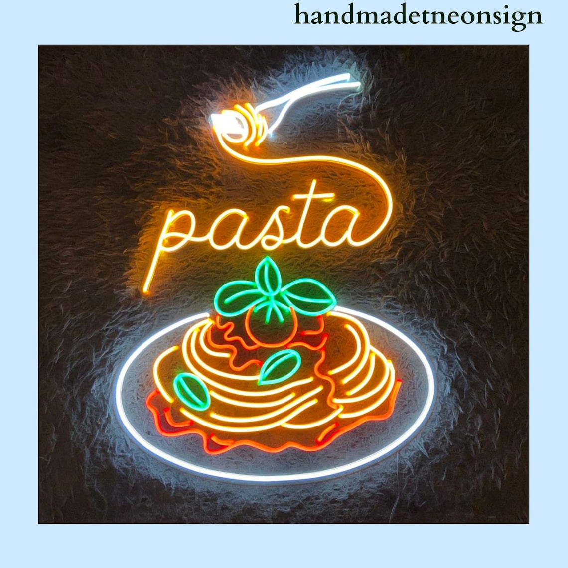 Pasta Neon Wall Sign, Spaghetti Led Wall Light, Italy Noodle Led Wall ...