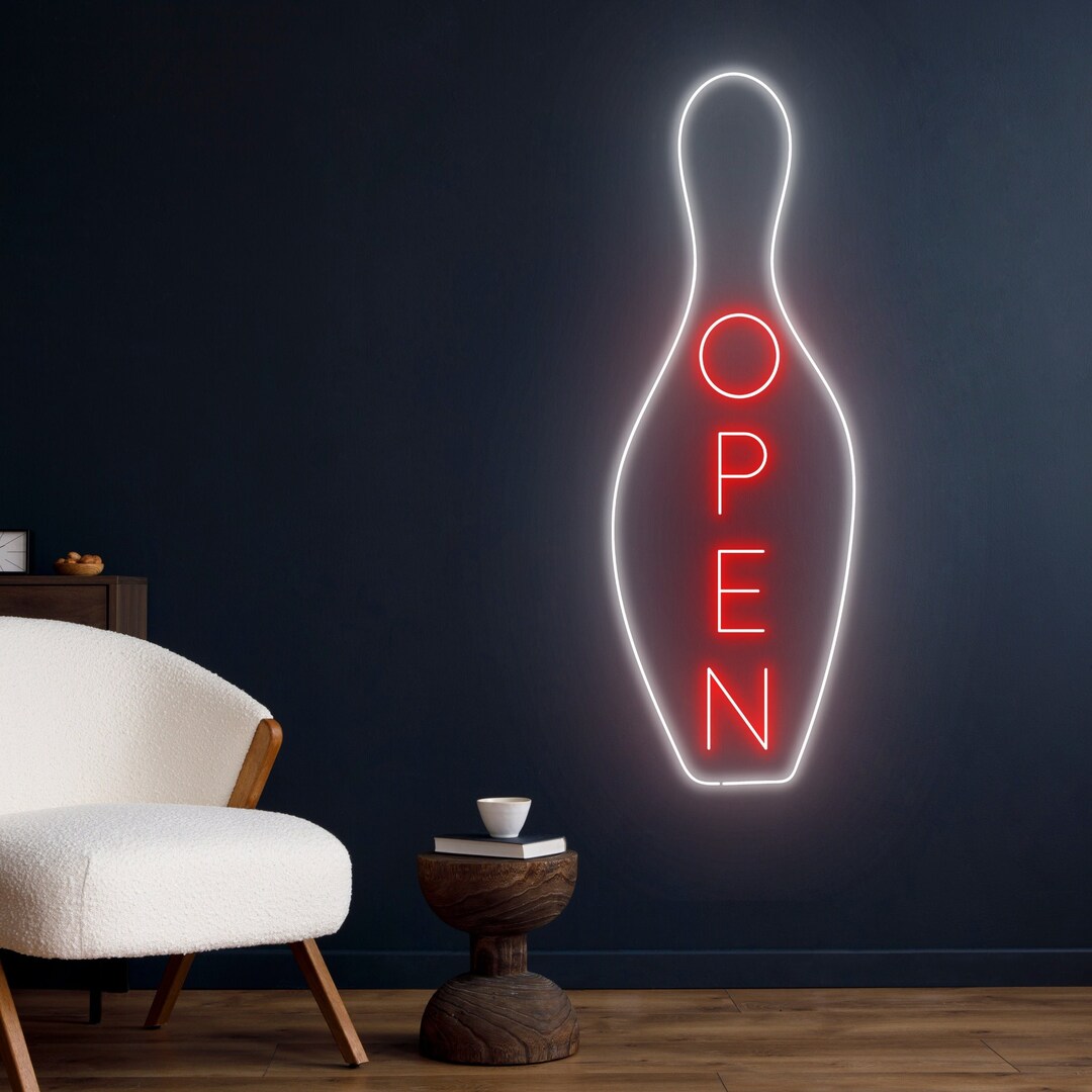 Bowl Open Neon Sign, Bowling Open Sign for Business, Bowling Decor ...
