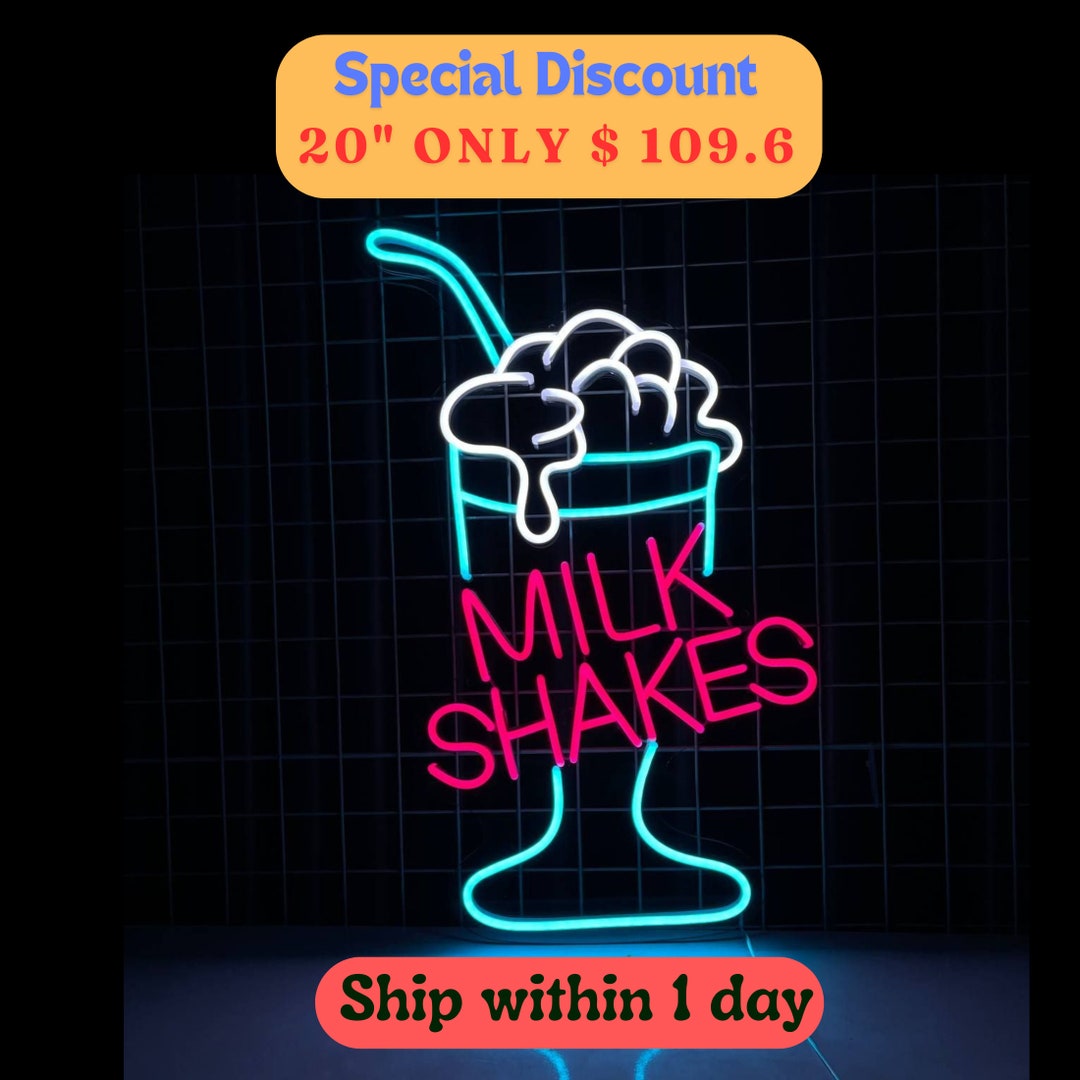Milkshakes Neon Sign, Milkshake Neon Light, Milkshakes Led Sign ...
