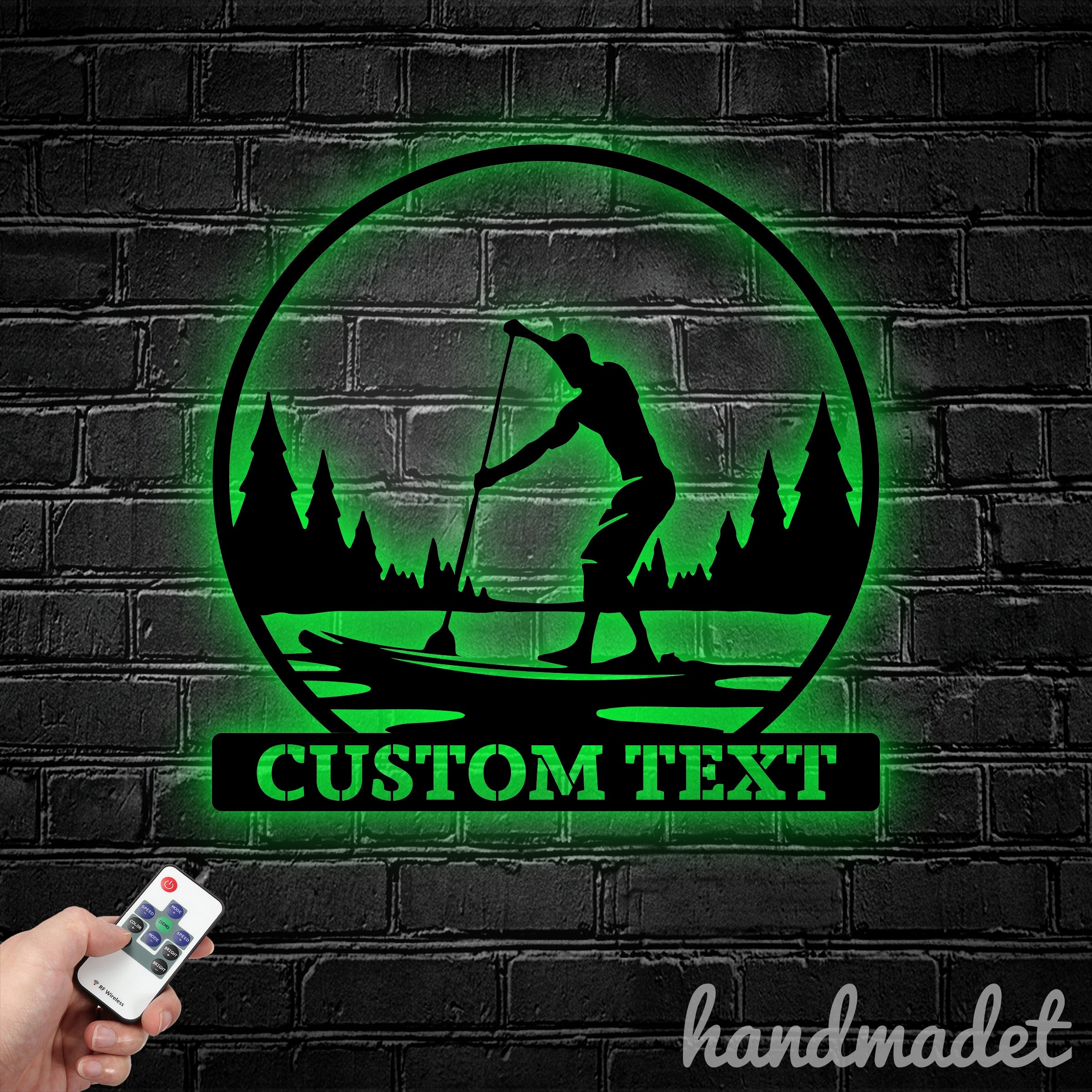 Custom Sup Metal Wall Art LED Light, Stand up Paddle Board Metal Sign ...