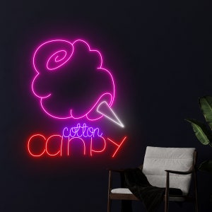 Cotton Candy Neon Sign, Candy Led Sign, Cotton Candy Neon Light, Candy ...
