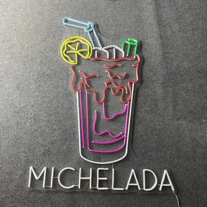 Michelada Neon Sign, Michelada Neon Light, Michelada Cocktail LED Light ...