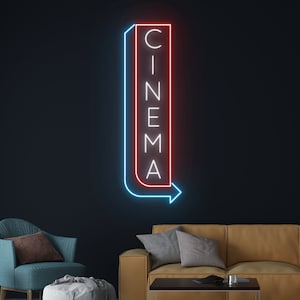 Cinema Direction Arrow Right Neon Sign, Cinema Arrow Led Sign, Arrow ...
