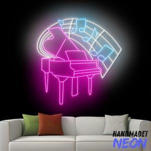 Piano Neon Sign, Music Note Led Sign, Music Piano Led Light, Pianist ...