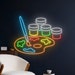 Art Gallery Led Sign, Palette Neon Light, Paintbrush Neon Sign, Studio ...