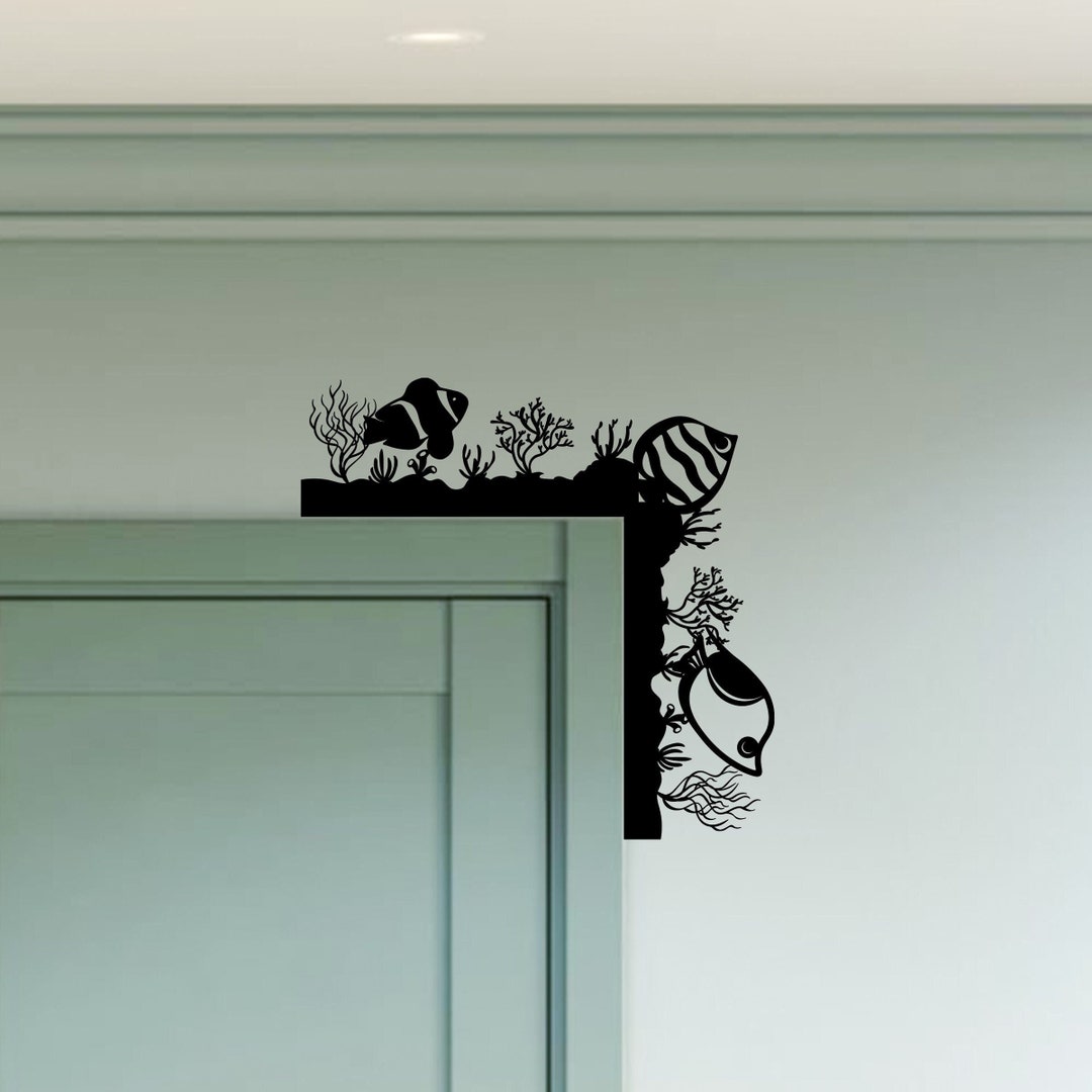 Personalized Fish Door Corner Metal Wall Art, Fish Metal Sign Door ...