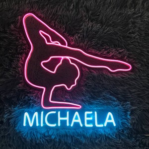 Custom Name Female Gymnastics Neon Sign, Gymnastics Lover Gift ...