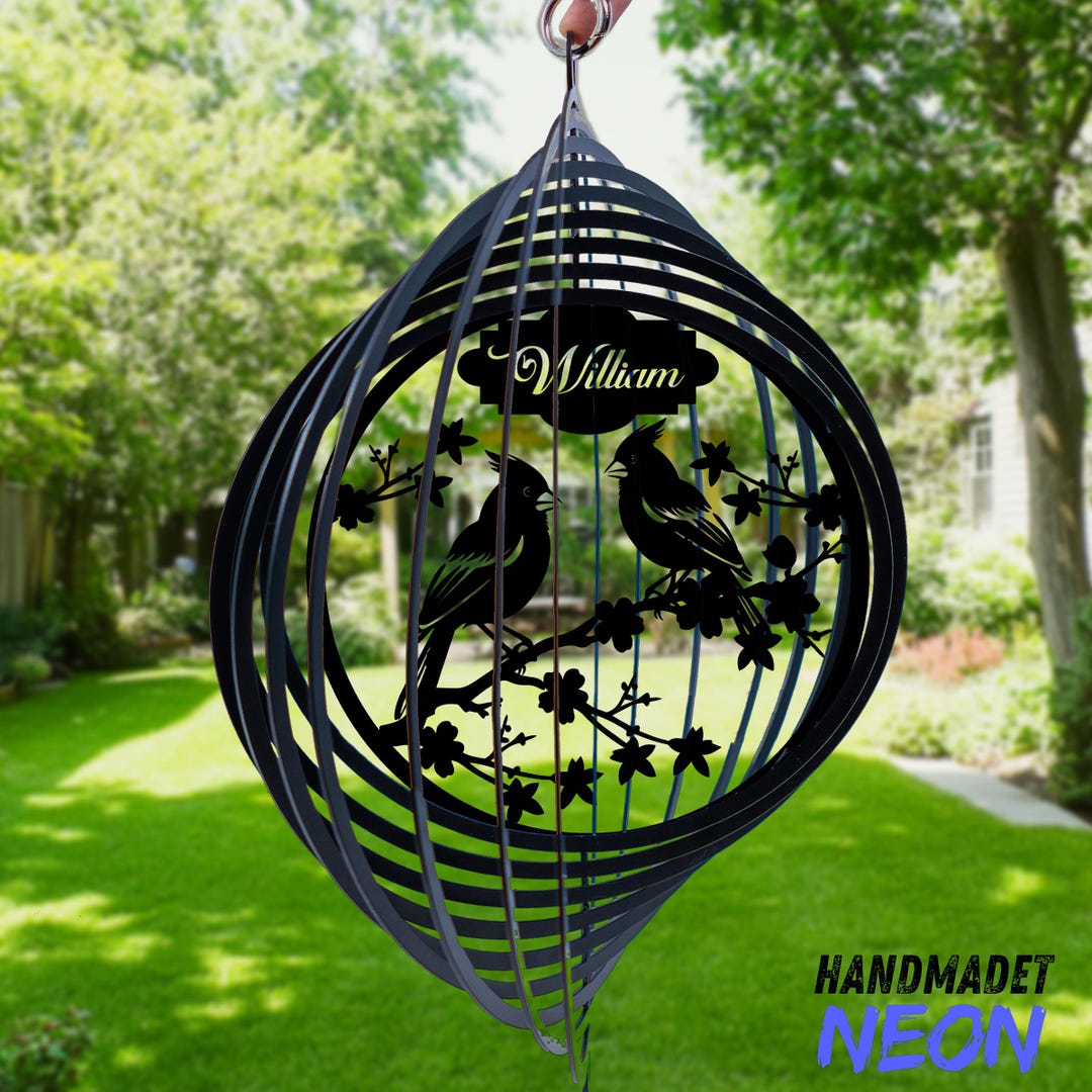 Personalized Cardinal Metal Wind Spinner, Custom Cardinal Couple Wind ...